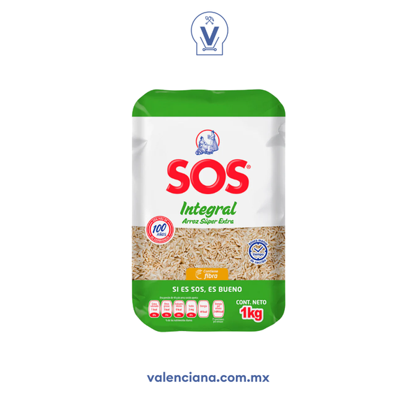Arroz Integral SOS 1 kg – LaValencianaMX
