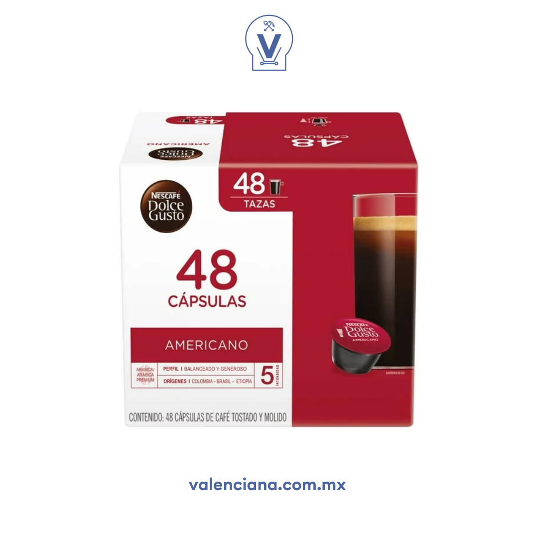 Capsula de Café Americano Nescafé 48 piezas – LaValencianaMX