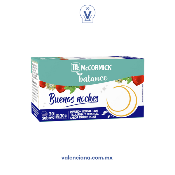Té Balance Buenas Noches Mccormick 20 Sobres de 1.5 gr – LaValencianaMX